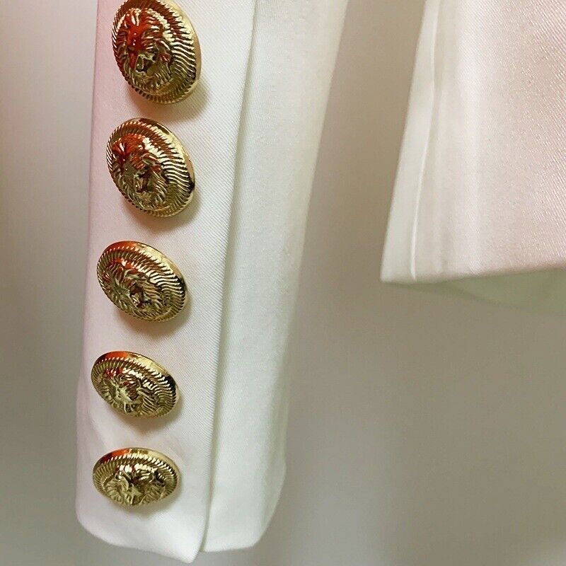ALL SIZES White Double Breasted Luxury Blazer With Gold Buttons Elegant ...