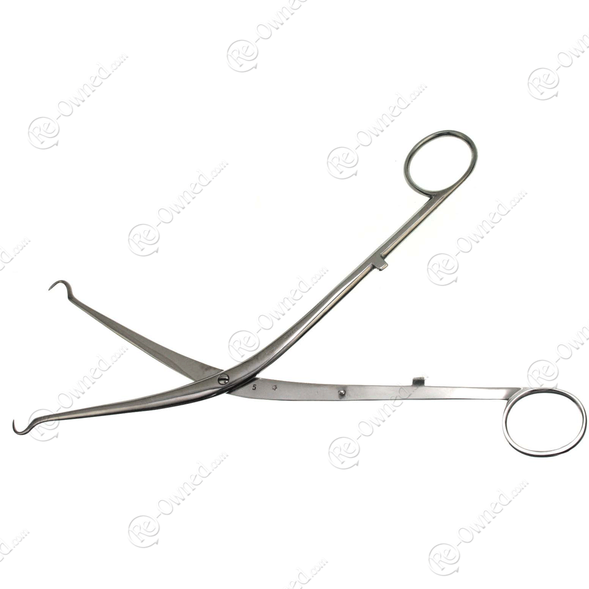 Flagg SKENE Uterine Tenaculum Forceps 9-1/2in(24.1cm), Curved on Side X ...