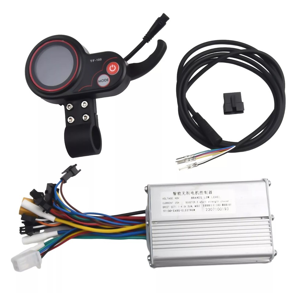 1200W 48V-25A Brushless Motor Controller + LCD Display + 6 Pin Cable ...
