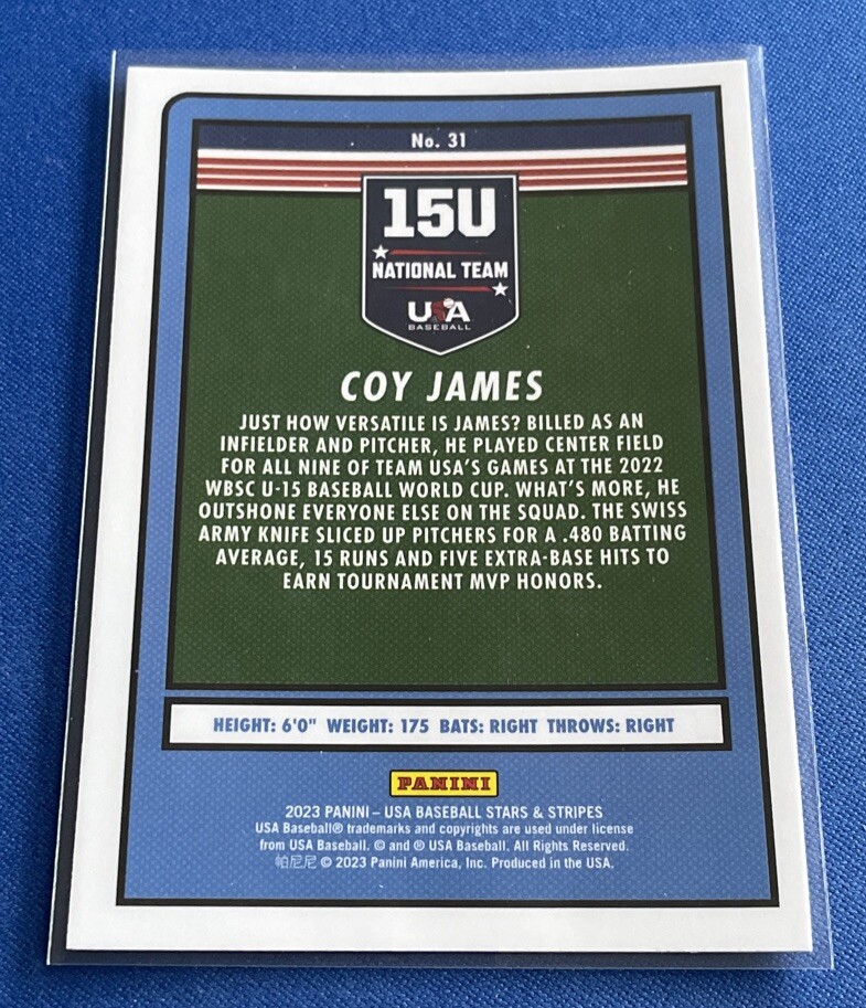 2023 Panini USA Stars & Stripes #31 Coy James U-15 National Team | eBay