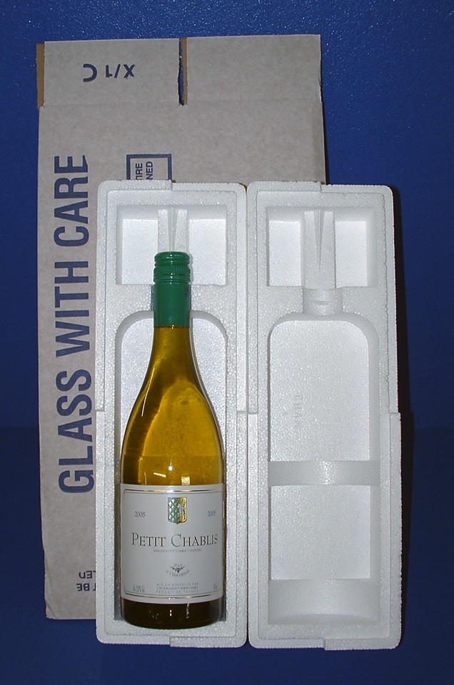 EXPANDED POLYSTYRENE FOAM WINE/CHAMPAGNE BOTTLE PACKAGING CARTON ...