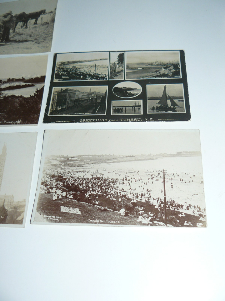 8 x New Zealand Real Photo Postcards to include the town of Timaru ...