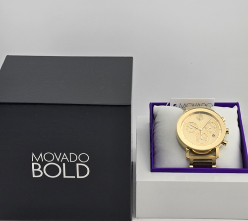 Movado Bold Evolution Gold Dial Chronograph Men's Watch - 3600811 ($995 ...