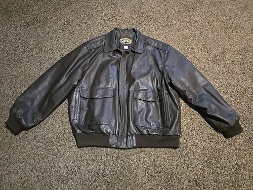 Vintage Orvis Leather A2 G1 Style Flight Brown Leather Bomber Jacket ...