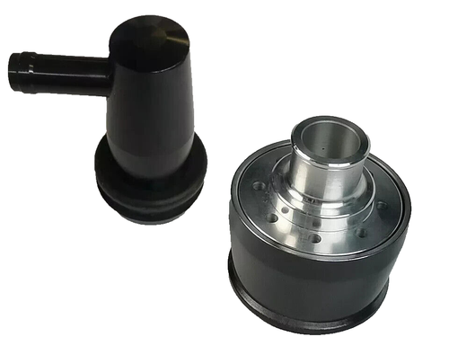 BLK Billet Aluminum Mini PCV Valve+Valve Cover Breather Push-In SBC BBC ...