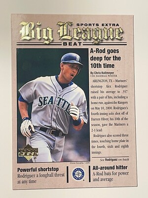 2001 Upper Deck Big League Beat Alex Rodriguez Insert BB17 Seattle ...