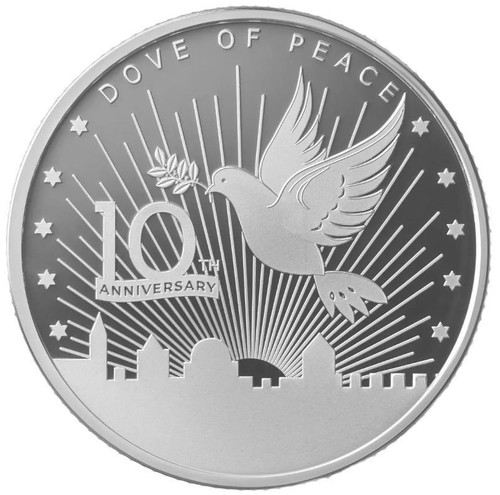 ISRAEL 2024 DOVE OF PEACE BULLION 10th ANNIVERSARY PROOF 1oz .999 ...