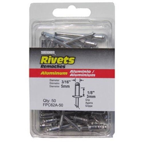 Aluminum Rivets Short Rivet 3/16" x 1/8" 2 Packs with 50 Each Total 100 ...