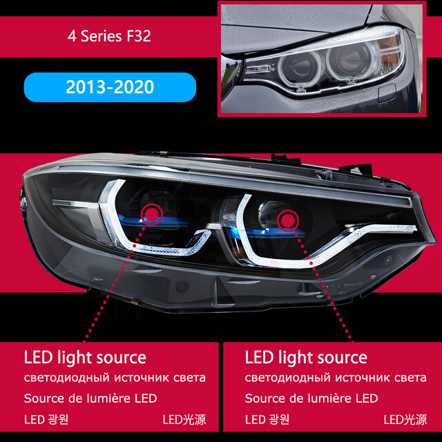 LED Headlights For BMW 420i 428i 435i 440i M4 DRL Sequential Front Lamp ...