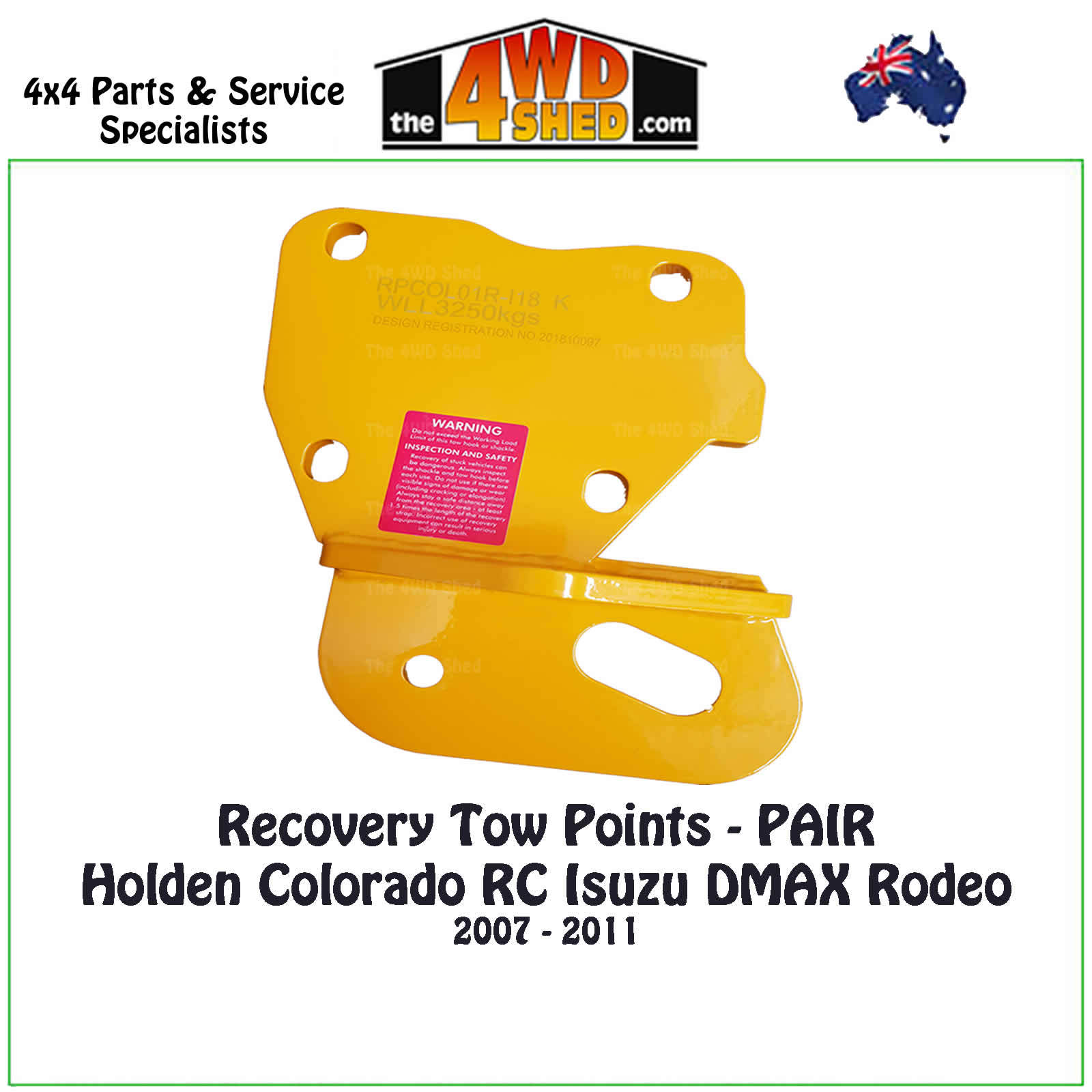 ROADSAFE 4WD Tow Points Heavy Duty suit Holden Colorado RC Rodeo 2007 ...