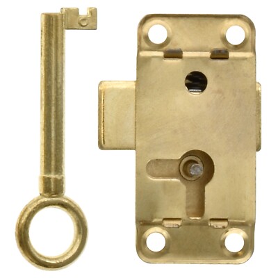 WARDROBE LOCK & KEY Cabinet Cupboard Furniture Door Keyed Latch Old ...