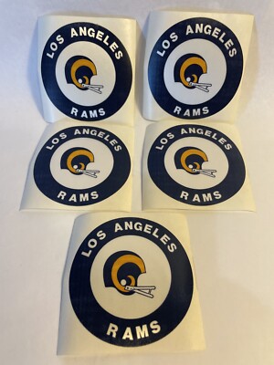 Vintage Los Angeles RAMS 5 Stickers Blue & Gold Helmet LA *MINT COND ...
