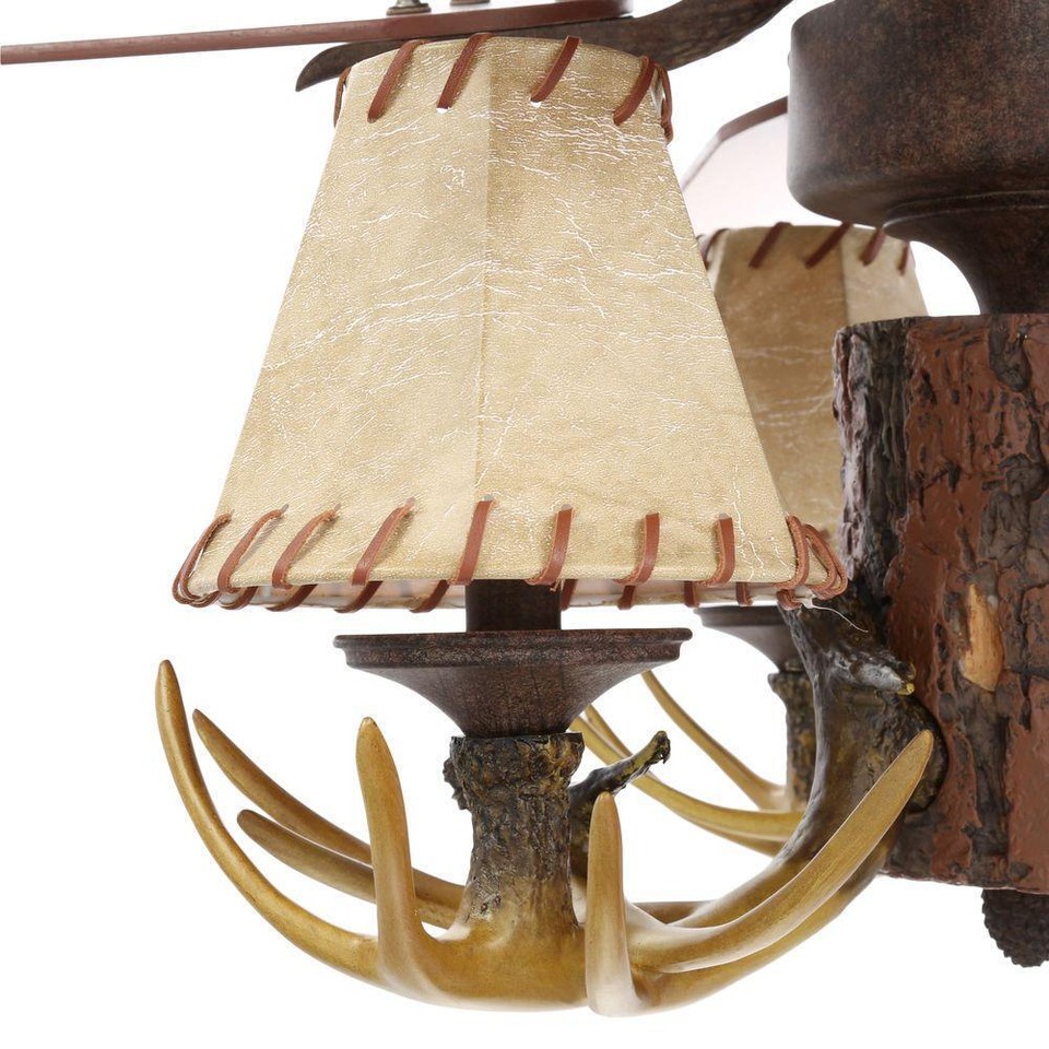 Lodge Ceiling Fan 52 in. Rustic Style Antler Kit LED Nutmeg Light ...