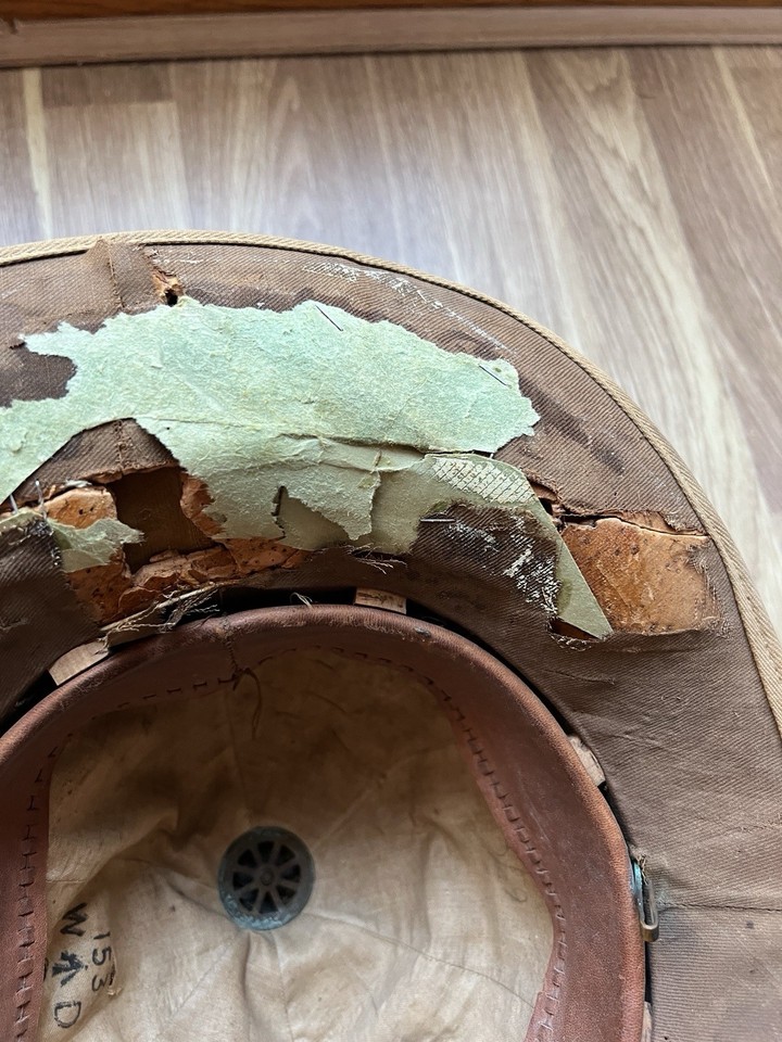 Genuine WW1 Tropical Pith Helmet War Department Marked Art Work Diana ...