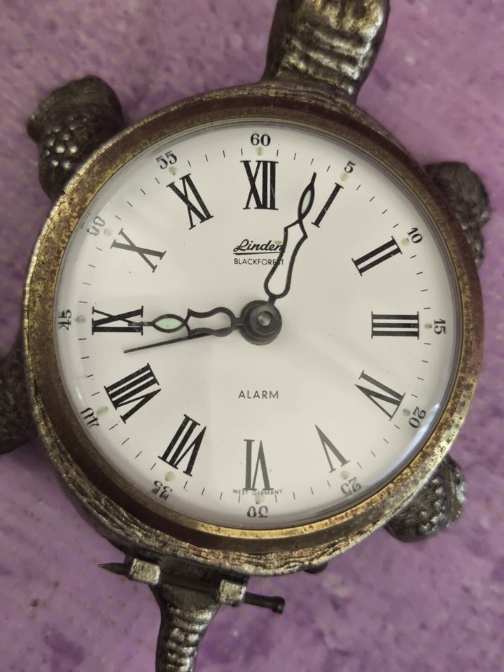 VTG Linden Blackforest Brass Turtle Alarm Clock W Germany Wind Up Parts ...