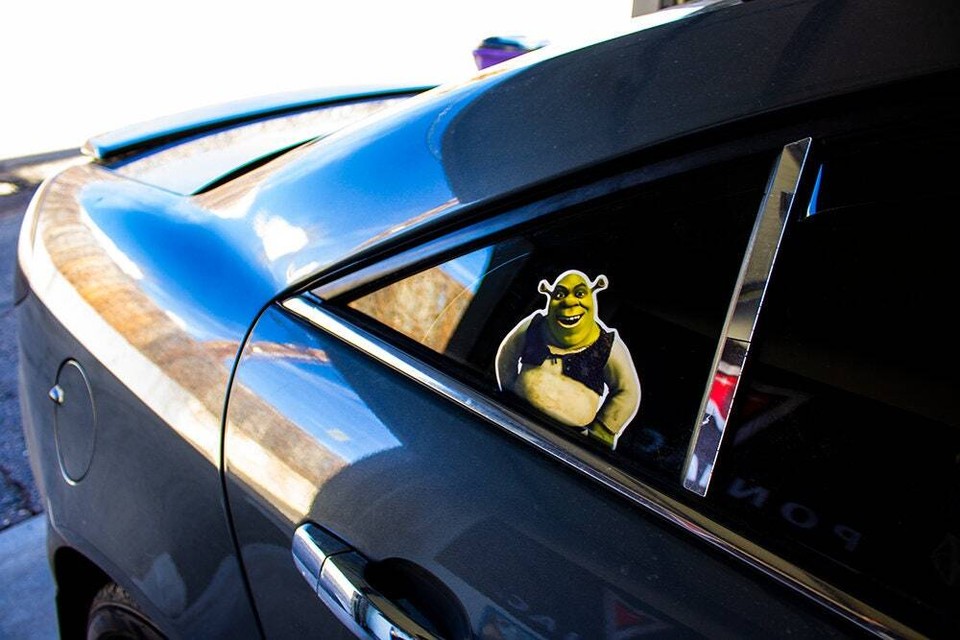 Shrek Car Peeker Sticker Donkey Decal Ogre Gift 5in Glossy/Holographic ...