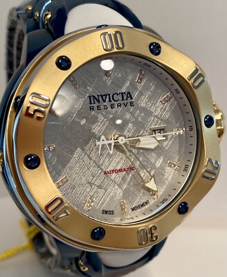 54mm Swiss R150 Auto METEORITE| Blue Bracelet |Goldtn Bezel KRAKEN ...