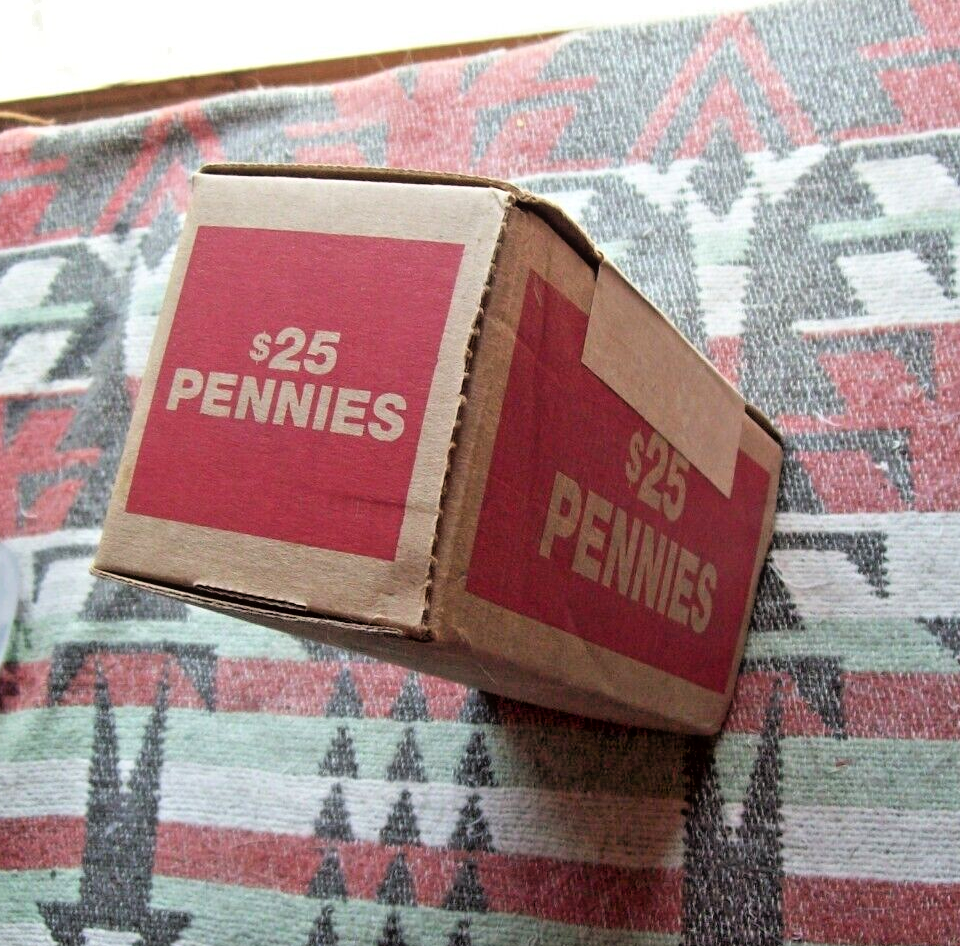 Full Bank Box of Lincoln Cents from BULLHEAD CITY AZ 50 Rolls/2500 ...