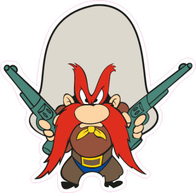Yosemite Sam Guns Up Vinyl Bumper Sticker Window Decal Multiple Sizes ...