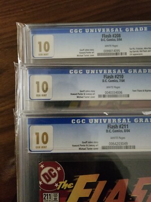 CGC PERFECT 10.0 The Flash 208 210 211 GEM MINT set 10 comic 🔥🔥🔥 DC DCU ...