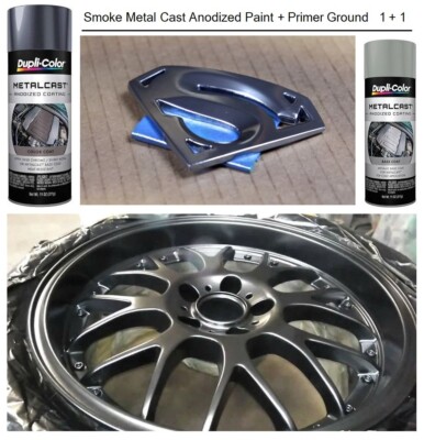 2PK Smoke Black Anodized Metalcast Spray Paint Engine Restore +Primer ...