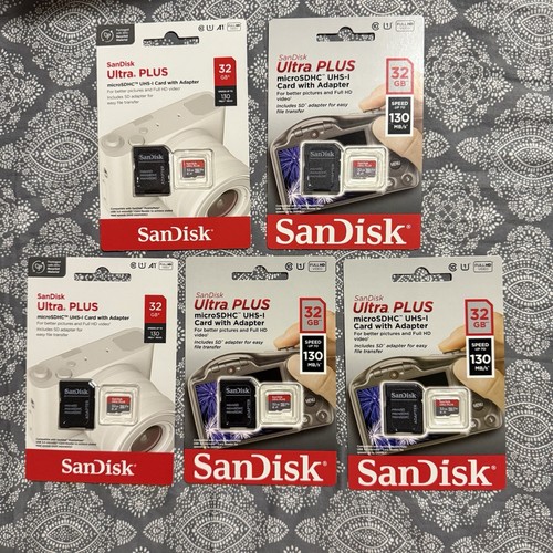 LOT 5x SanDisk Ultra Plus 32GB MicroSD Card 619659175436| eBay