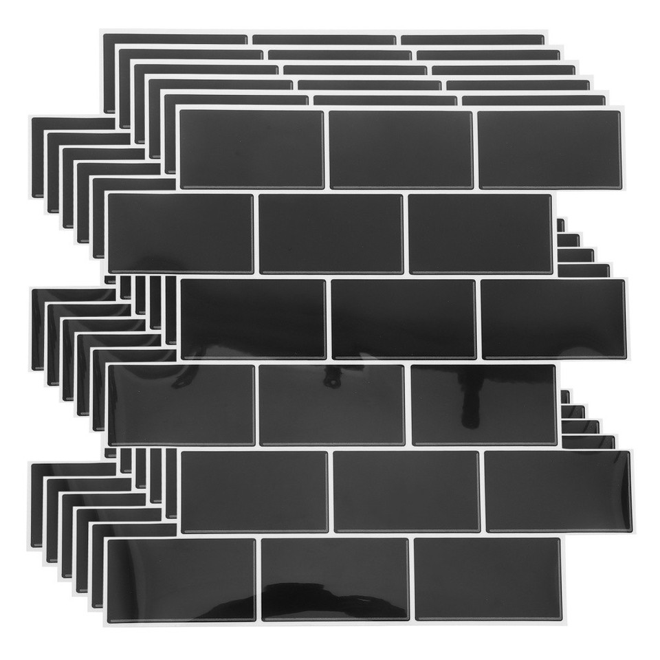 6Pcs Kitchen Backsplash Stickers: Oil-Proof Removable Faux Tile Decals ...