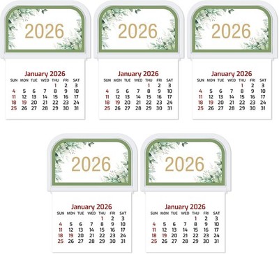 5 Pcs 2026 Mini Stick on Calendar Small Monthly Peel and Stick Adhesive ...