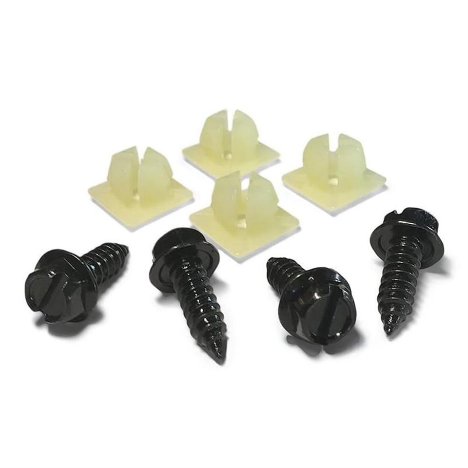 License Plate Screw Kit - Black, OEM Style Fasteners with Nylon Screw ...