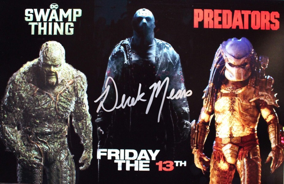 Friday the 13th SWAMP THING Predators DEREK MEARS signed 11" x 17 ...