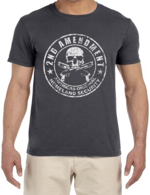 Pro 2nd Amendment T-shirt Mens Clothing Apparel Skull Shirt Mens ...