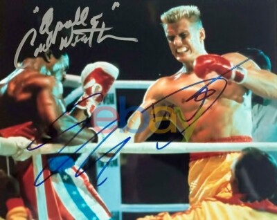 Dolph Lundgren & Carl Weathers dual signed autographed 8x10 Photo ...