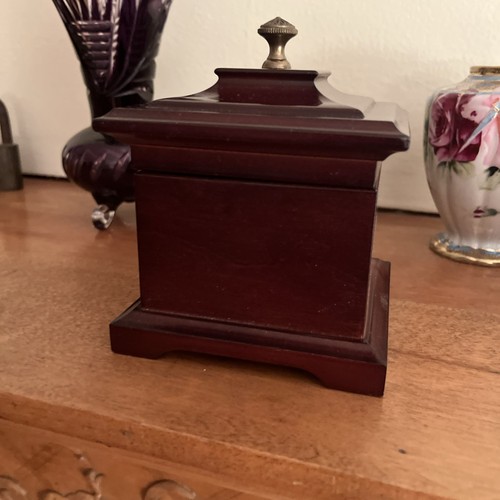 Bombay Company Musical Jewelry Ring Box Mahogany Wood Green Velvet ...