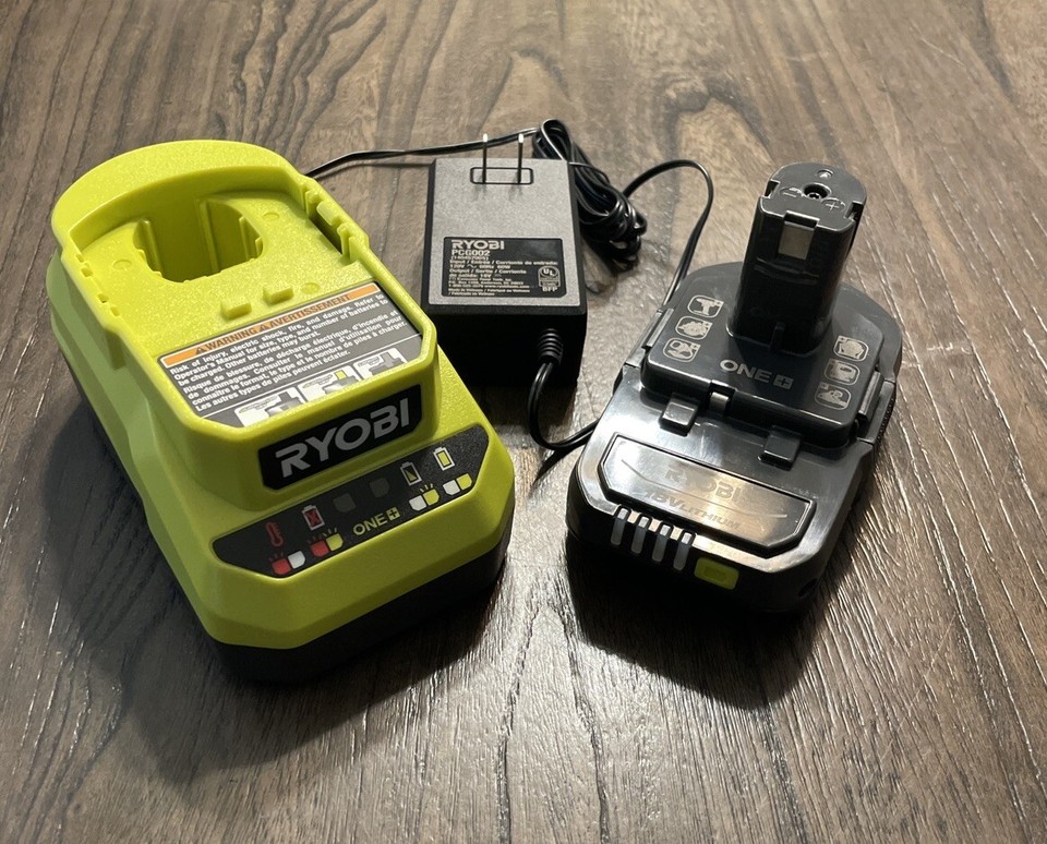 RYOBI 18V Lithium-Ion P190 PBP006 2AH Battery and PCG002 Charger Kit ...