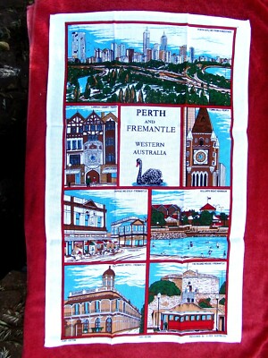 SOUVENIR PERTH AND FREMANTLE WESTERN AUSTRALIA 100% COTTON TEA TOWEL | eBay