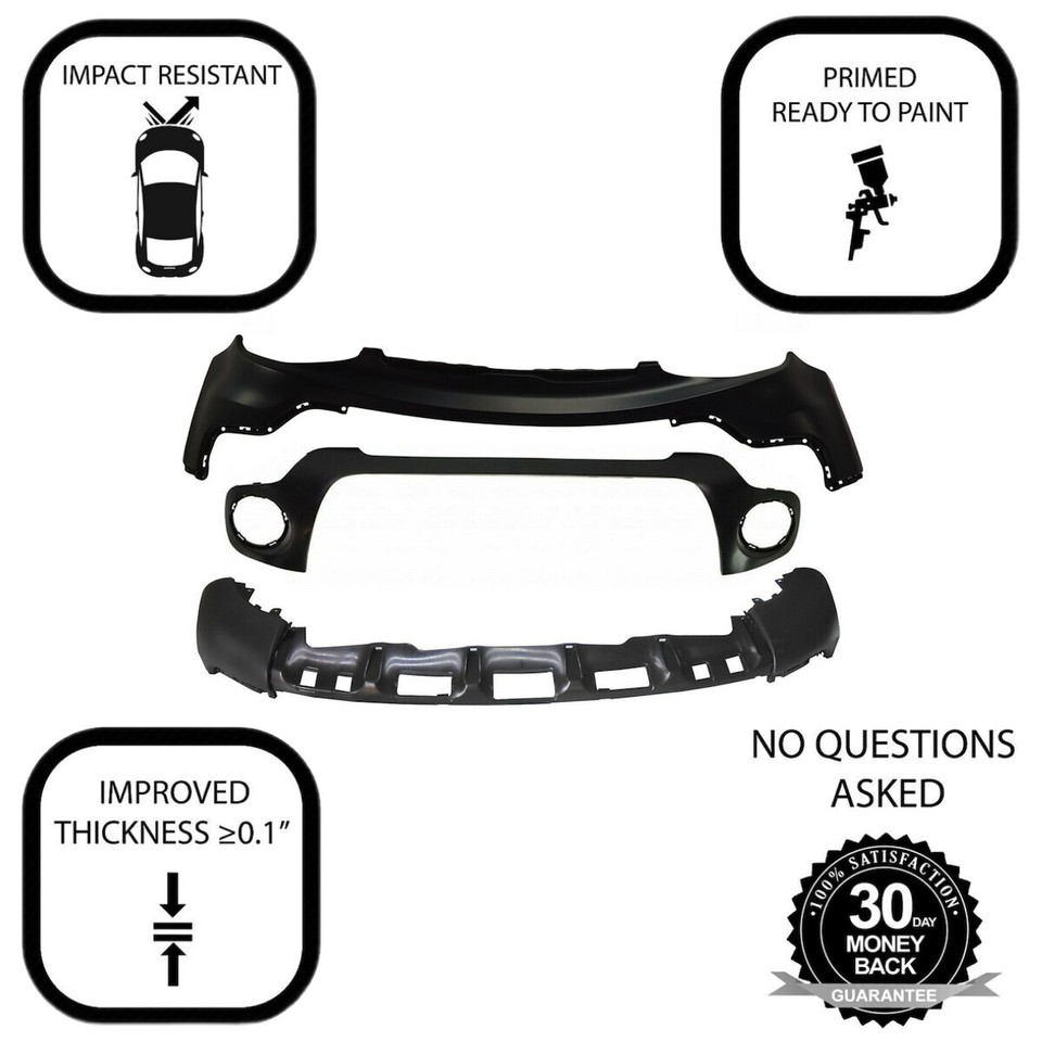 Front Bumper Cover Kit for 2017-2019 Kia Soul KI1014102 KI1015112 ...