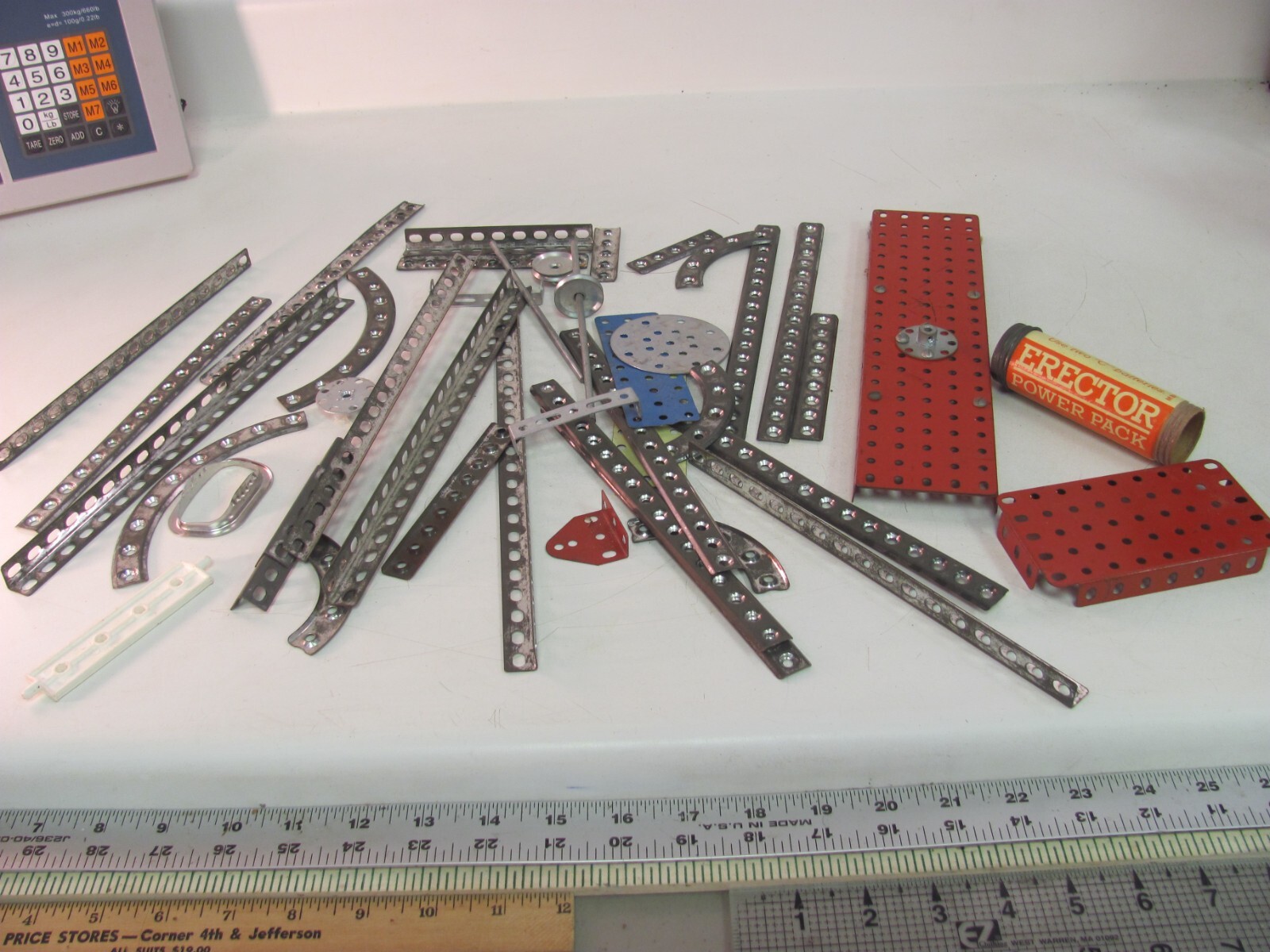 Vintage 1960's Gilbert Industries Erector Set Parts Red Silver w/ Power ...