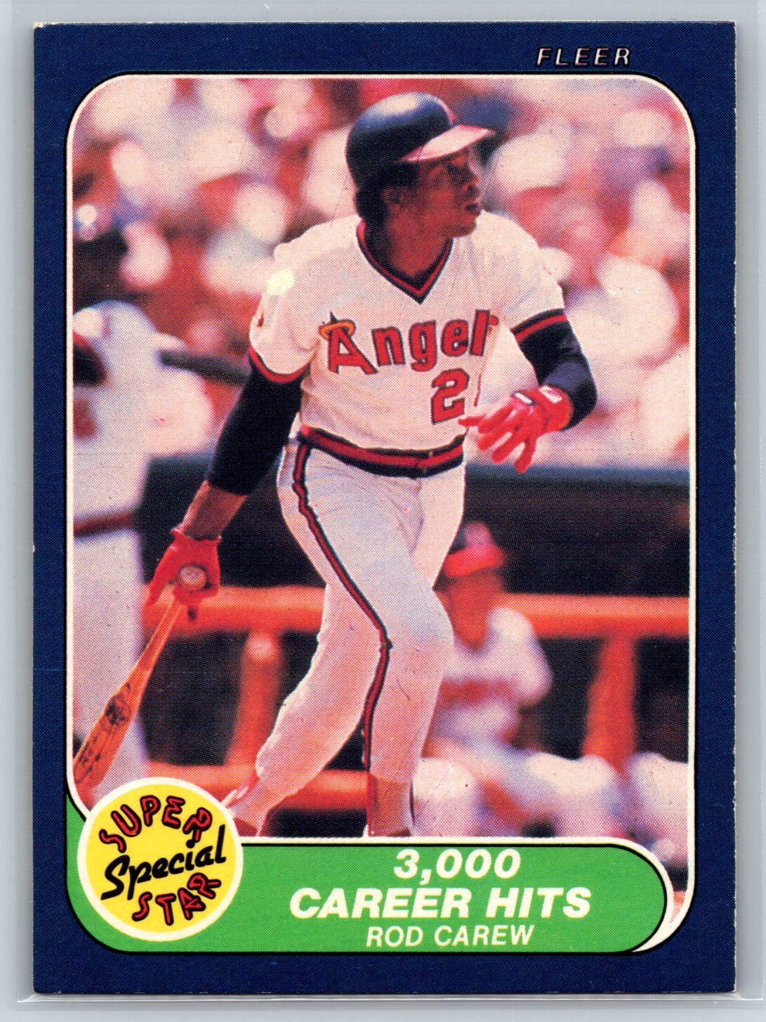 1986 Fleer Rod Carew Superstar Special 3000 Career Hits California ...
