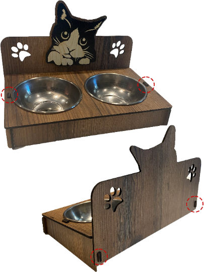 Elevated Cat Dog Food Feeding Stand Station Stainless Double Raised ...