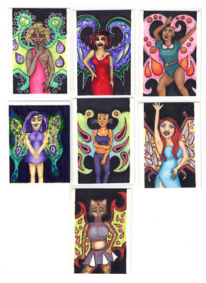 ACEO - Lot of 7 - Dark Fairies by C. Autumn Trapp | eBay