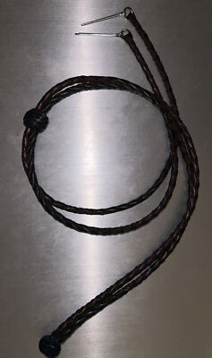 LEATHER ~ STAMPEDE STRING ~ SMALL KNOTS ~ COTTER PINS - TWO TONE BROWN ...