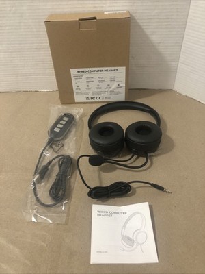 New Wired Computer/Gaming Model CL721T Headset W/microphone.USB&3.5mm ...