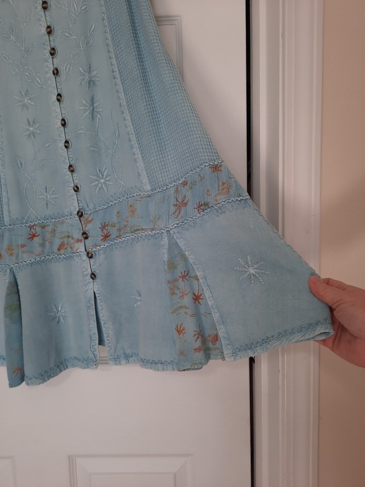 Raya Sun Size Medium Sleeveless Boho Floral Button Soft Knee Length Sun ...