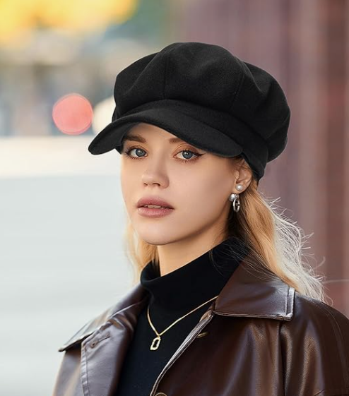 Octagonal Newsboy Cap Vintage 8 Panels Paperboy Visor Gatsby Cabbie Hat ...
