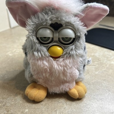 FURBY 1998 Original Grey Gray with Leopard Spots Pink Belly Gray Eyes ...
