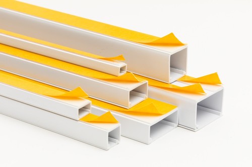 White Electrical Cable Trunking PVC Wire Conduit Plastic Cover-Mini ...