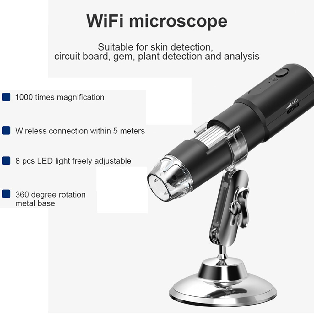 Portable 50X -1000x WIFI Digital Microscope Electronic Microscope fit ...