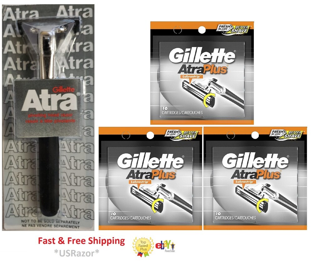 31 Gillette Atra Plus Razor Blades Refills Cartridges (unboxed) Fits ...