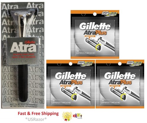 31 Gillette Atra Plus Razor Blades Refills Cartridges (unboxed) Fits ...