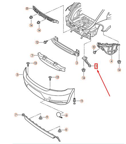 OEM VOLKSWAGEN BEETLE A5 REAR BUMPER LEFT BRACKET 5C5807131 GENUINE | eBay